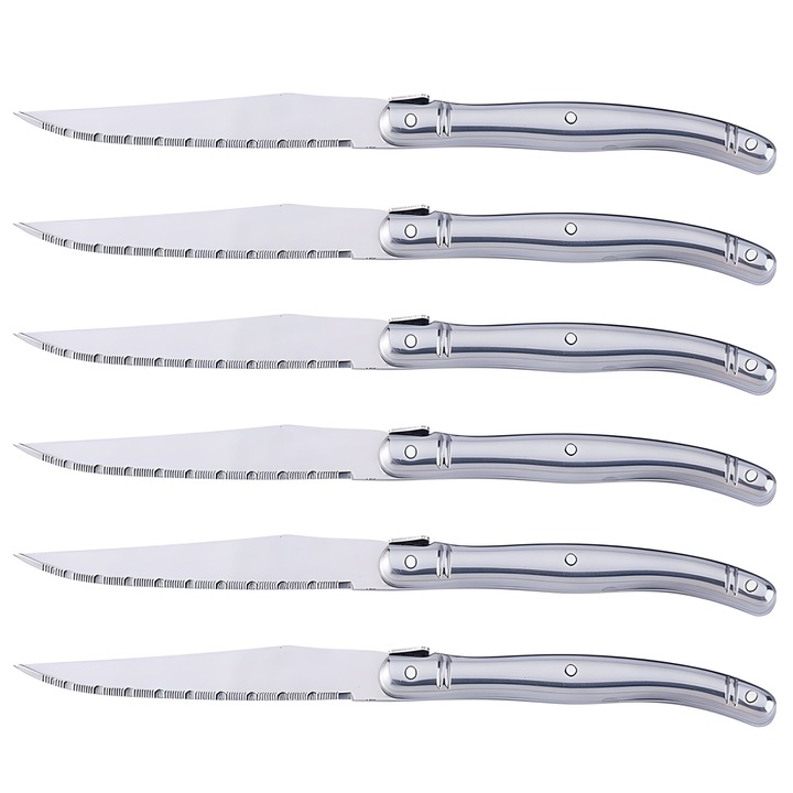 Set De Cutite Profesionale Cu 6 Piese, Cu Suport, Argint - eMAG.ro