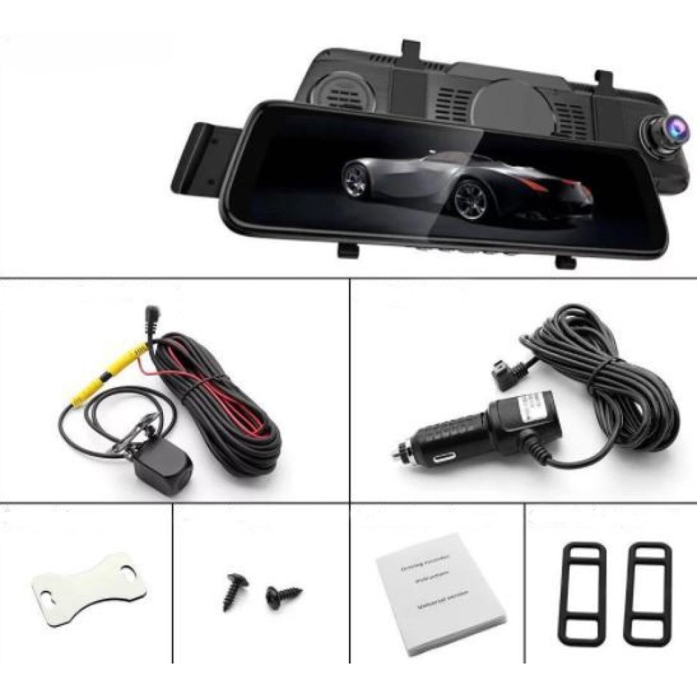 Camera Video Auto Oglinda DVR Dubla FullHD, Unghi 170°, Display IPS LED ...