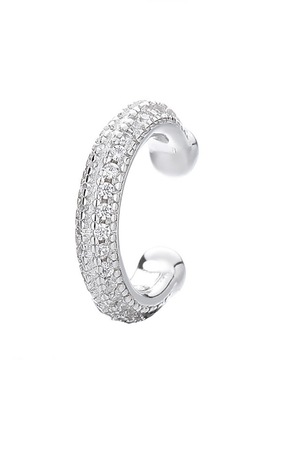 Cercei din argint 925 Crystal Clear tip ear cuff argintiu, diametru 1. ...