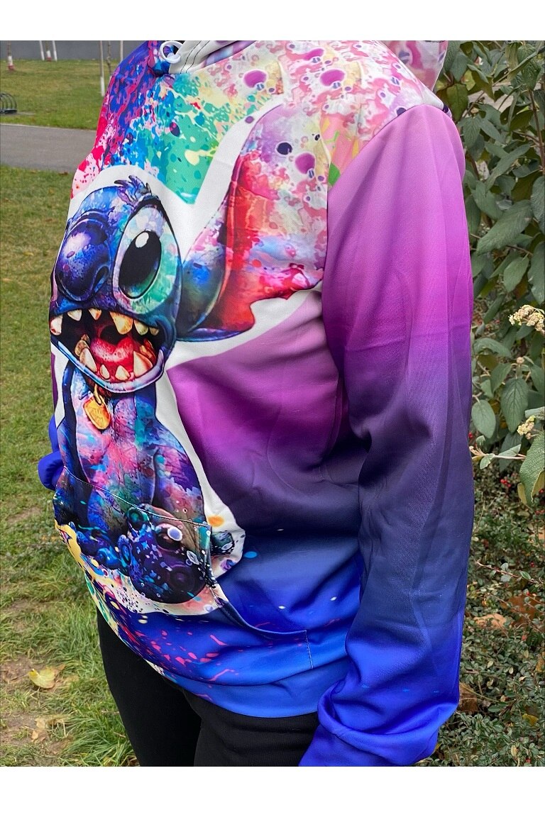 Hanorac Cu Gluga, Madette Line, Cu Imprimeu Colorat si Nuante ...