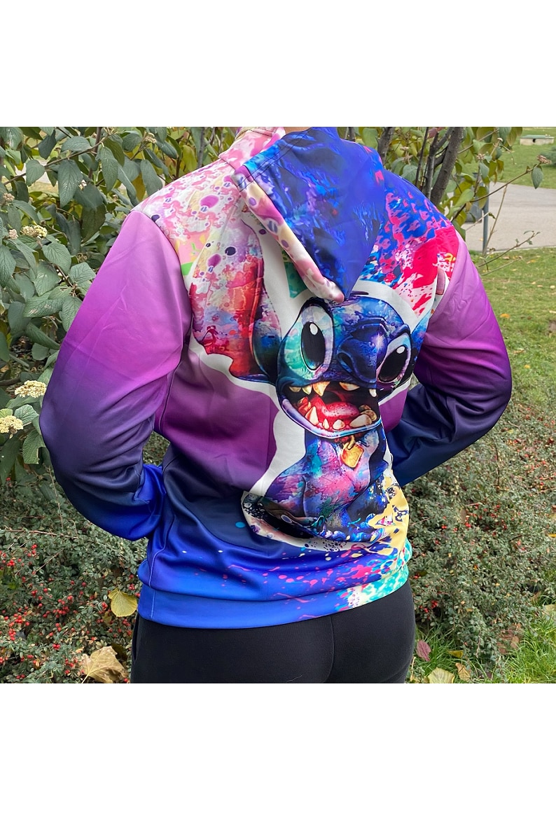 Hanorac Cu Gluga, Madette Line, Cu Imprimeu Colorat si Nuante ...