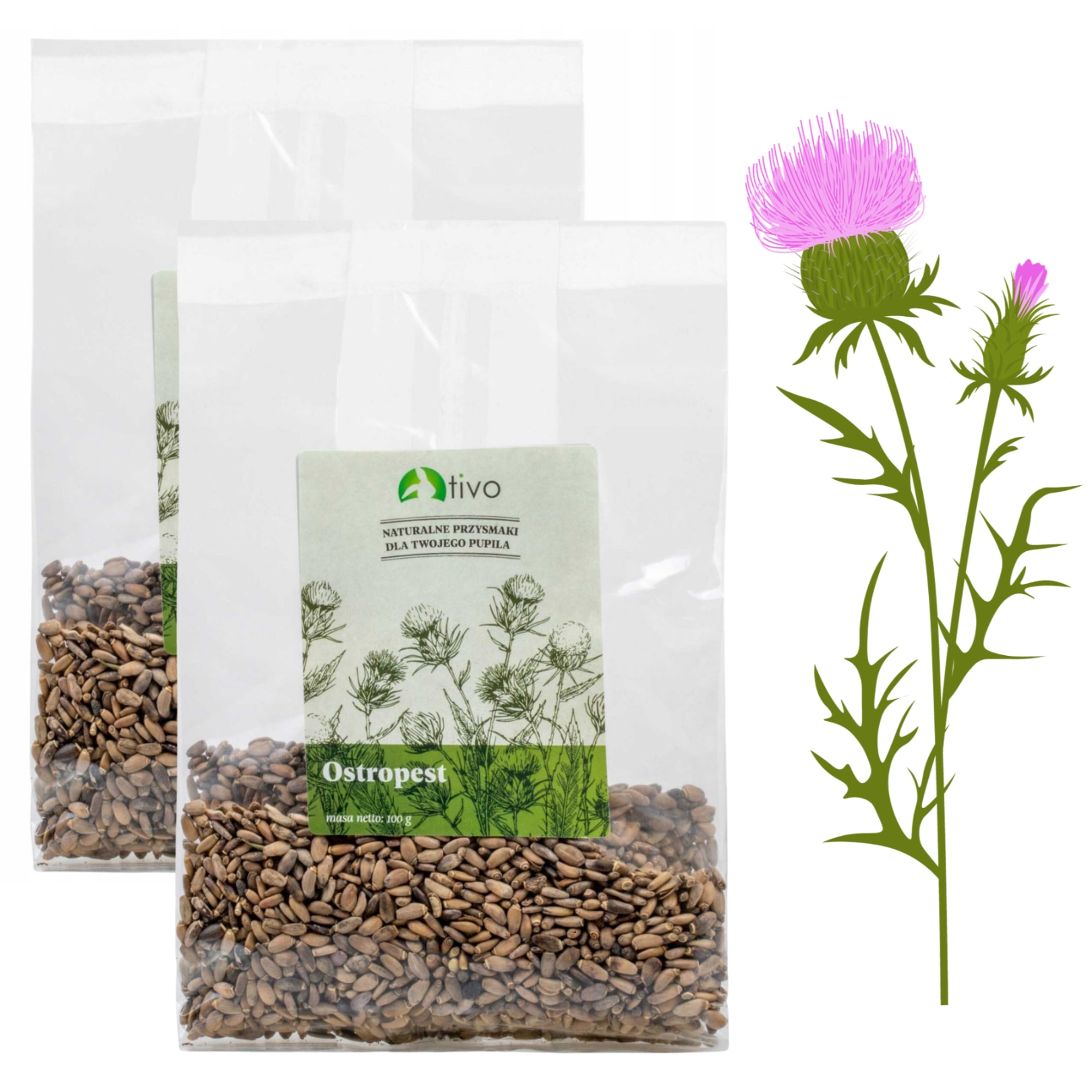 Set 2 Hrana Pentru Rozatoare, Tivo, Seminte De Ciulin, 100g - eMAG.ro