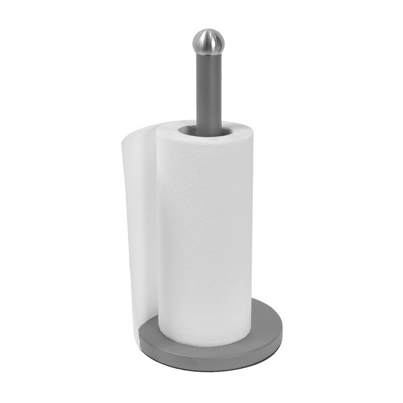 Suport rola prosop hartie, Frandis, 15x15x34 cm, metal, gri mat - eMAG.ro