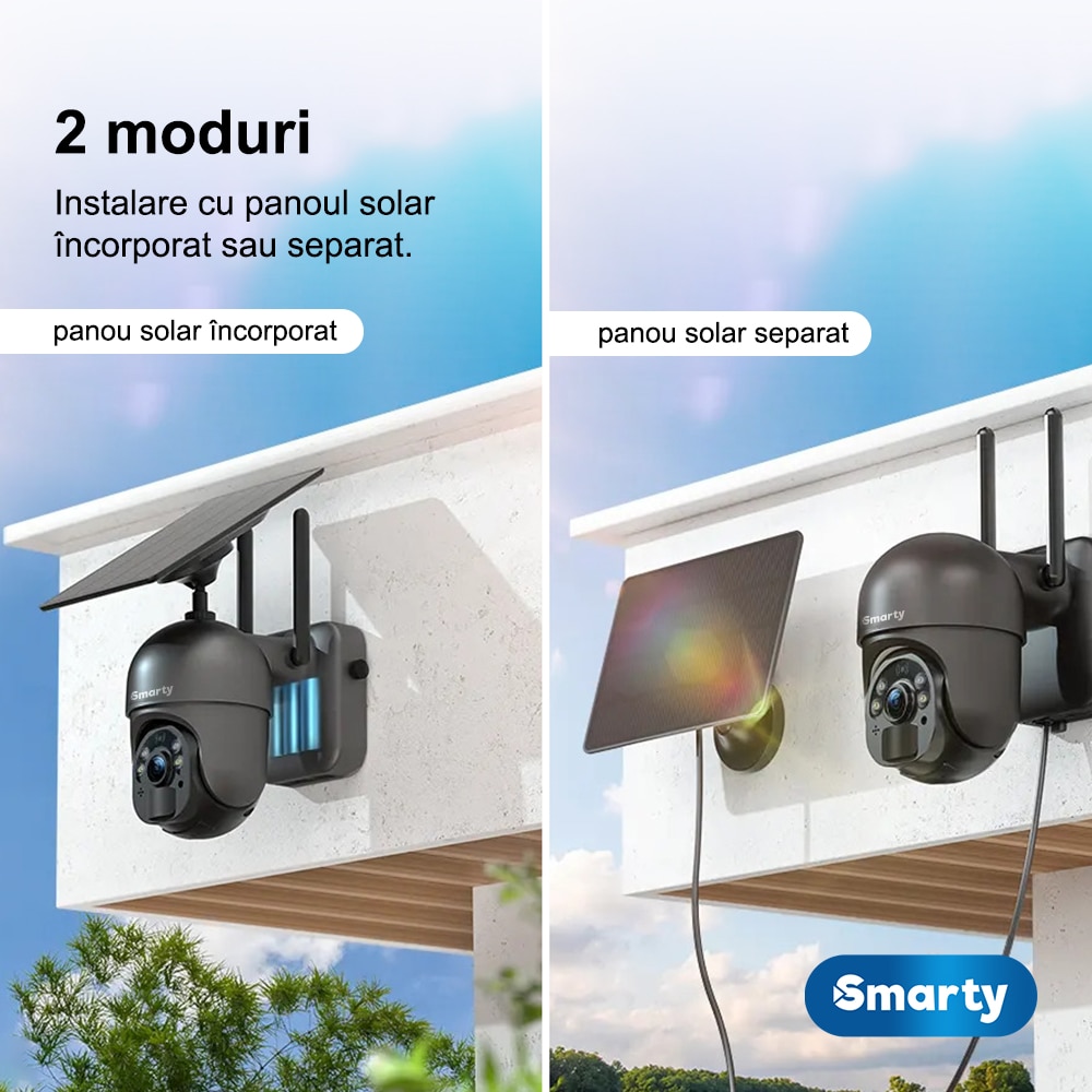 Camera de supraveghere exterior Smarty S20 Pro High-Vision cu panou ...