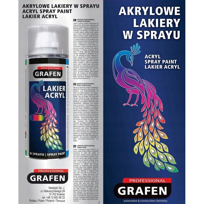 Spray lac acrilic, Grafen, Gri RAL 7035, 400 ml - eMAG.ro