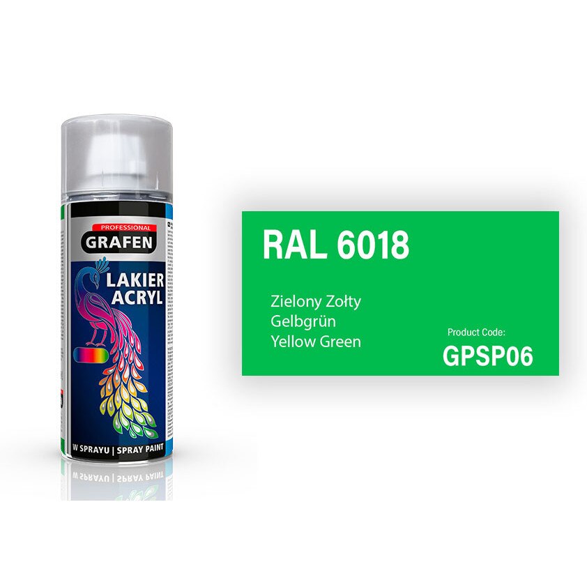 Spray lac acrilic, Grafen, Verde/Galben RAL 6018 - eMAG.ro