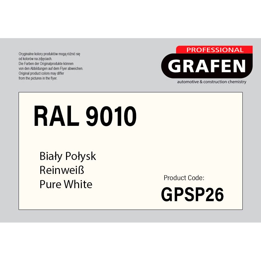 Spray lac acrilic, Grafen, Alb RAL 9010 - eMAG.ro