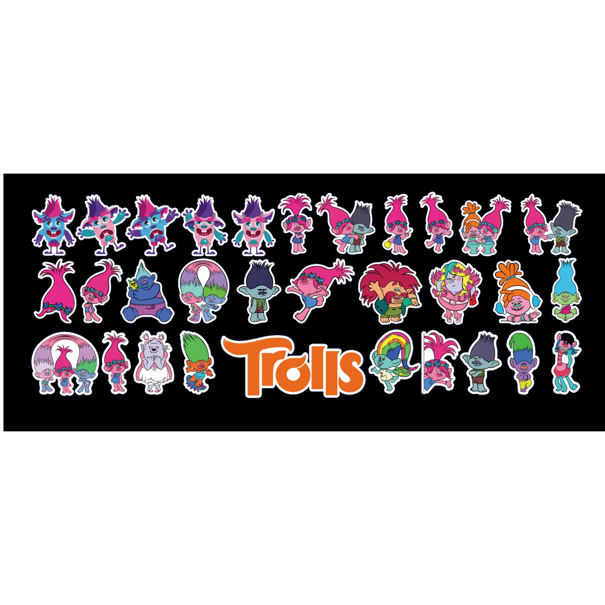 Set de 30 stickere decorative Trolls personaje haioase si simpatice ...