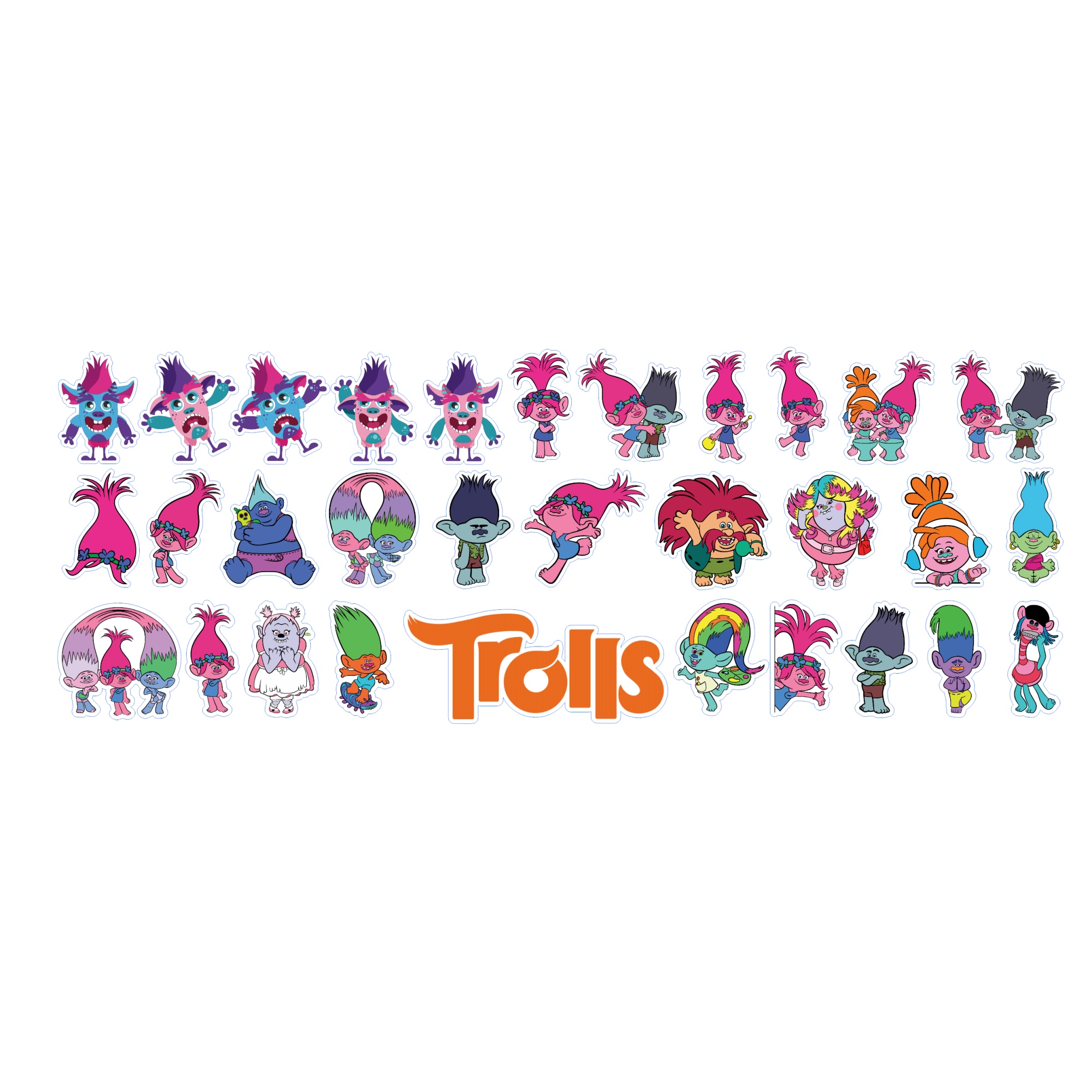 Set de 30 stickere decorative Trolls personaje haioase si simpatice ...