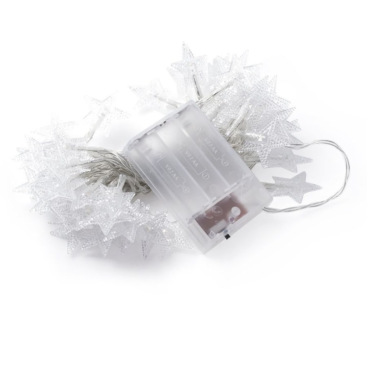 Instalatie luminoasa LED, forma stea, 5m, 50 de luminite - eMAG.ro