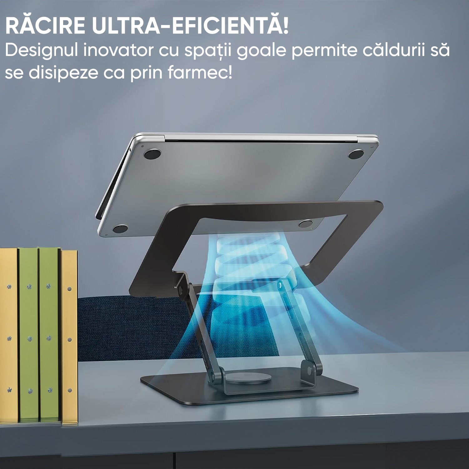 Suport laptop ergonomic, portabil, reglabil, pentru laptop si tableta ...