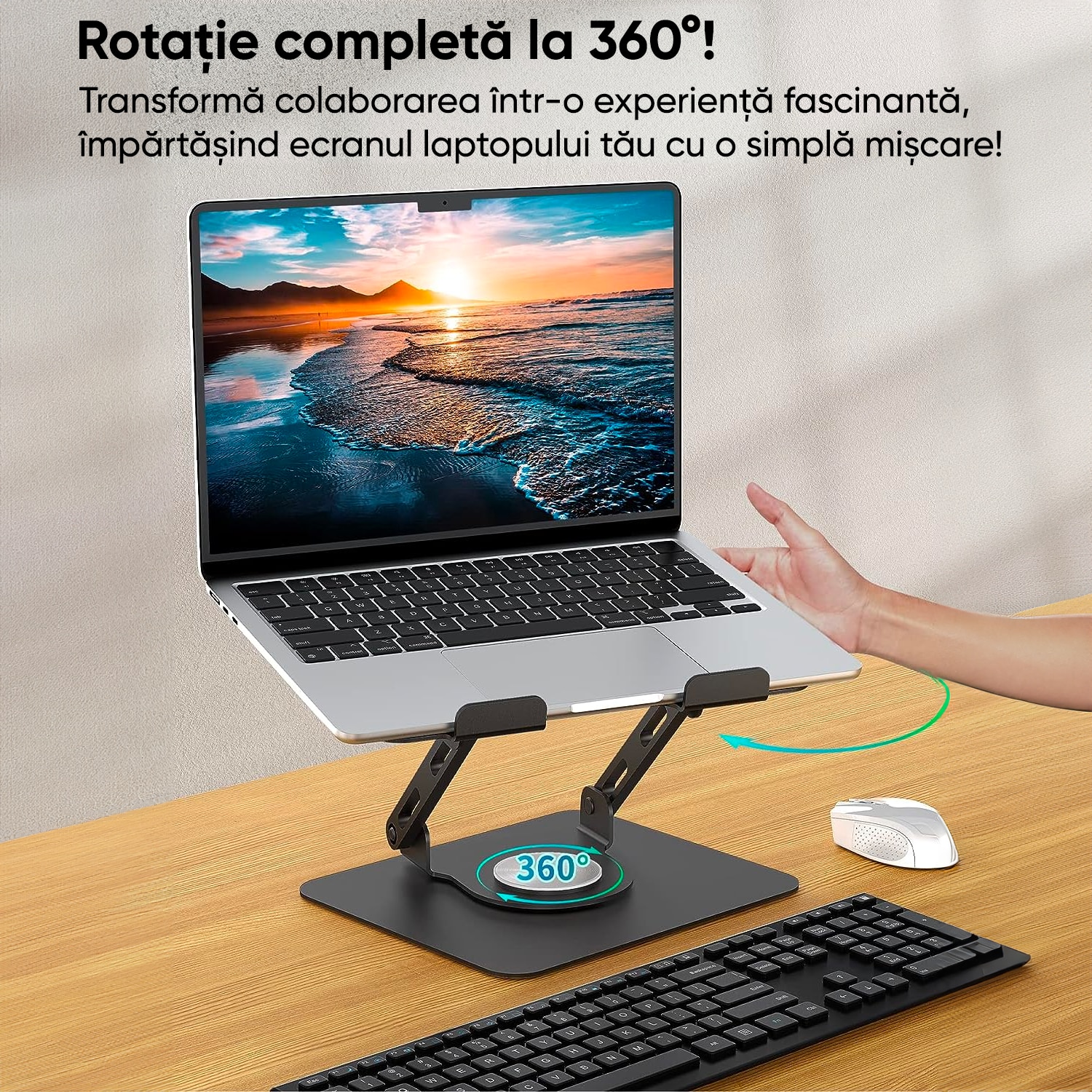Suport laptop ergonomic, portabil, reglabil, pentru laptop si tableta ...