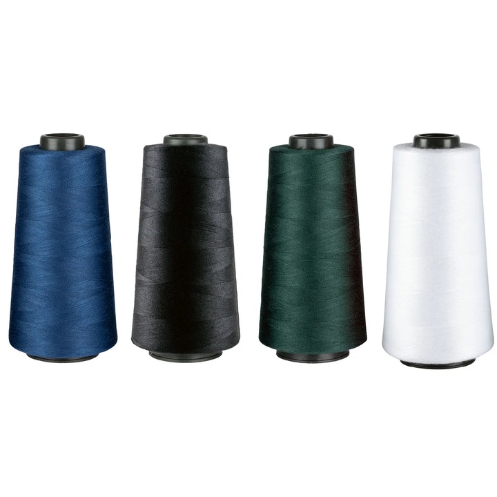 Set 4 bobine de ata de cusut Crelando, 4 x 2500 m, culori diferite ...