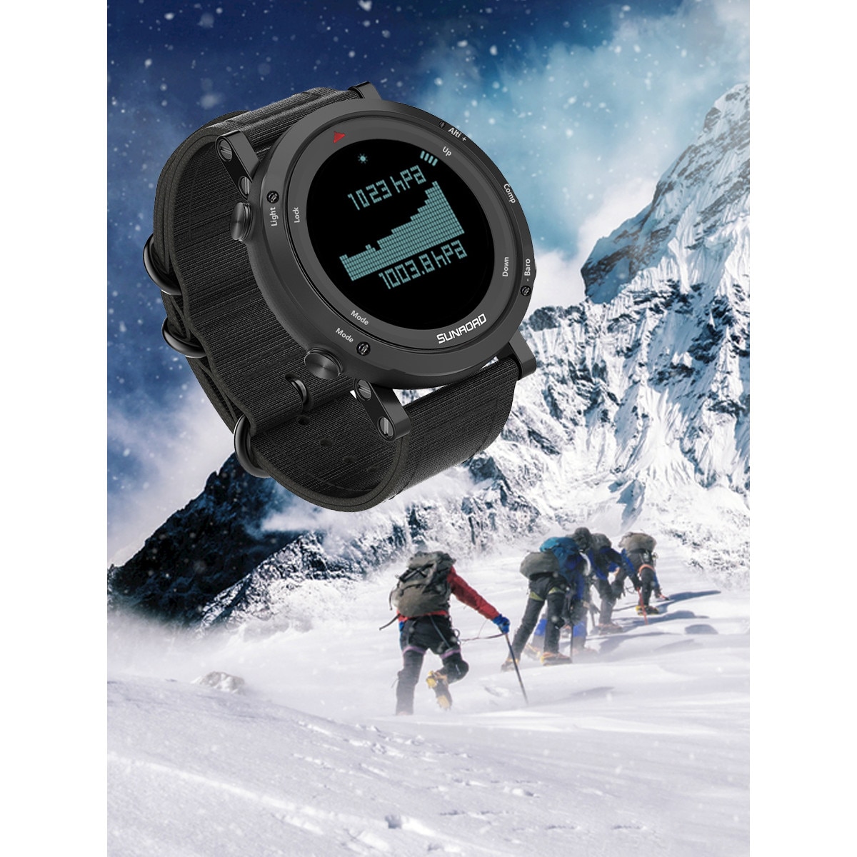 Ceas de pescuit, barometru Altimetru, Busola, Pedometru, SunRoad ...