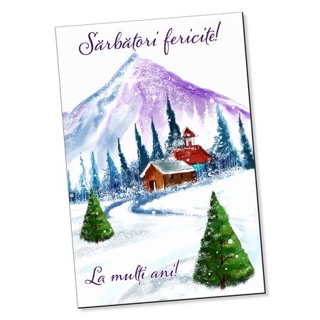 Magnet de frigider Craciun 10x15 cm, Sarbatori fericite, La multi ani ...