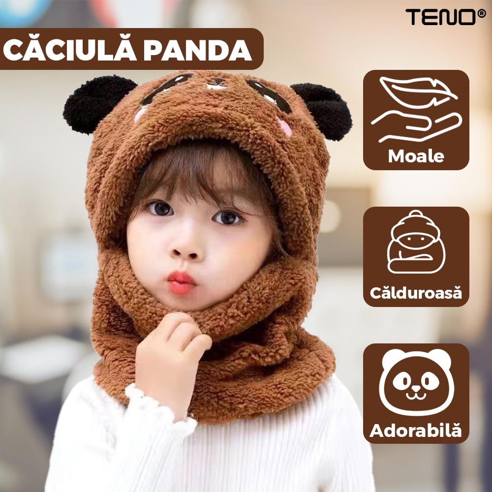 Caciula Pentru Copii Tip Cagula Teno®, 2 in 1, tematica lumea ...