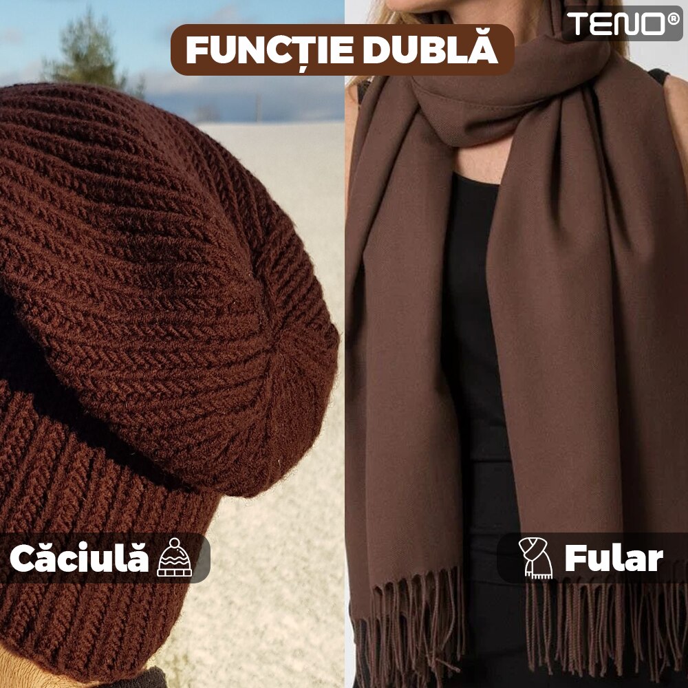 Caciula Pentru Copii Tip Cagula Teno®, 2 in 1, tematica lumea ...