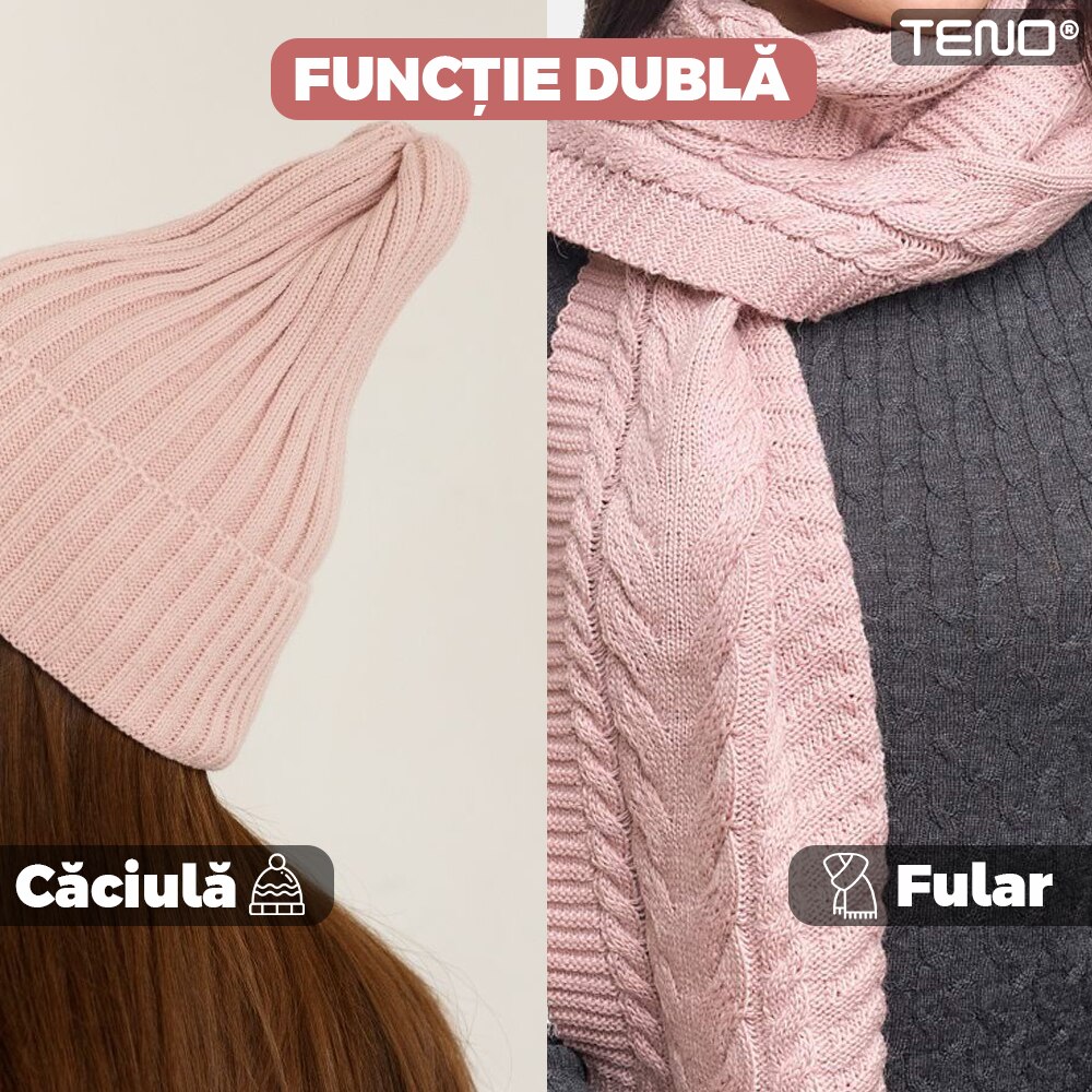 Caciula Pentru Copii Tip Cagula Teno®, 2 in 1, tematica lumea ...