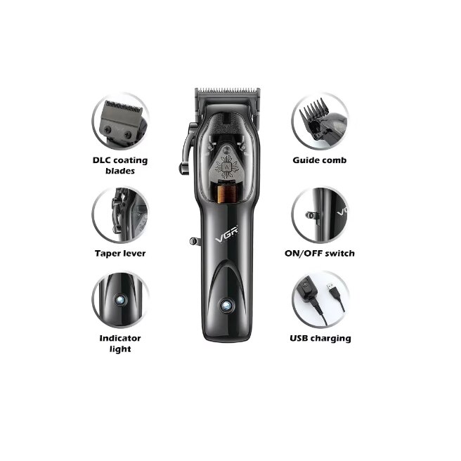 Clipper VGR, V-653, 2500 mAh akkumulátor, DLC pengék, fekete - eMAG.hu