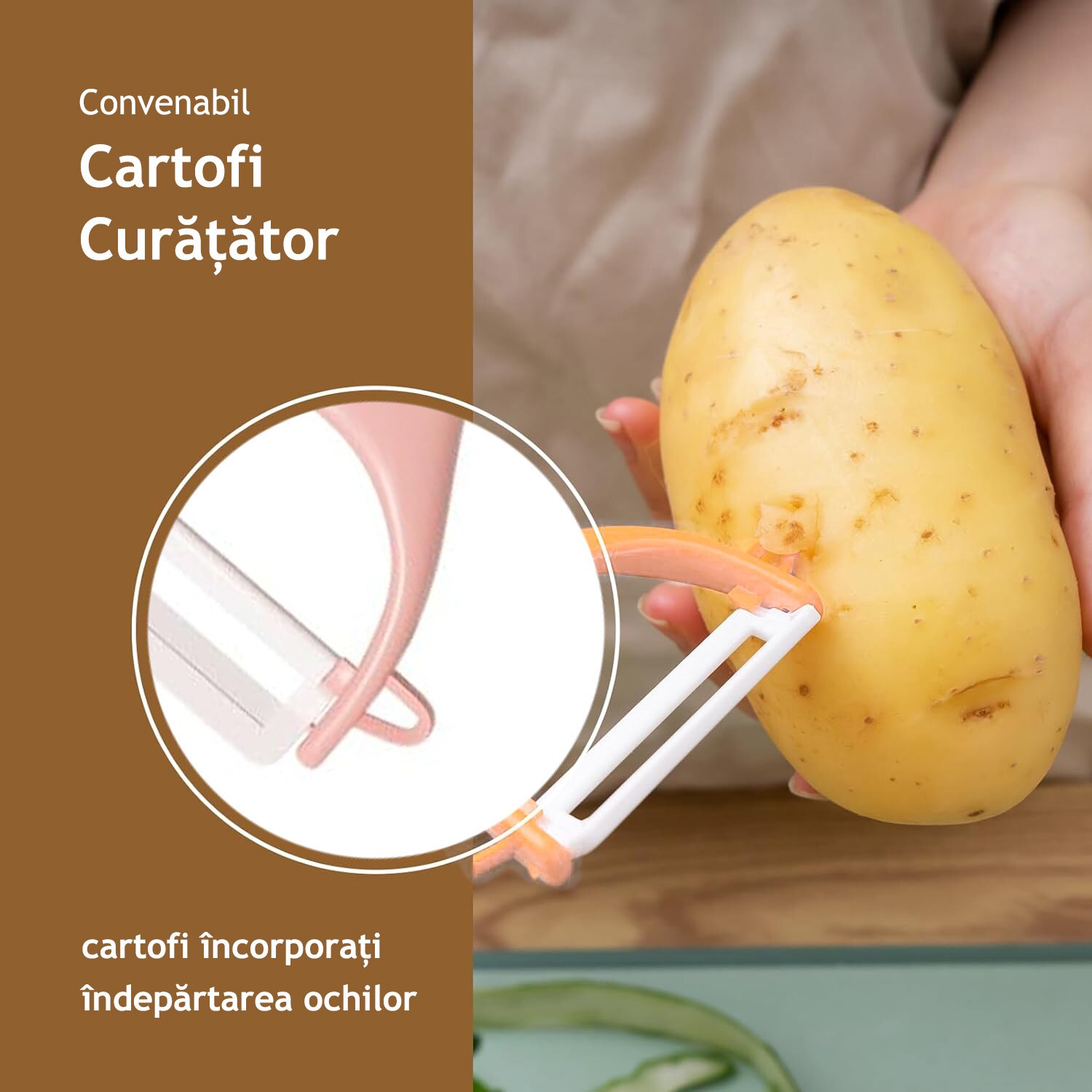 Curatator pentru legume si fructe Ceramica, Roz - eMAG.ro