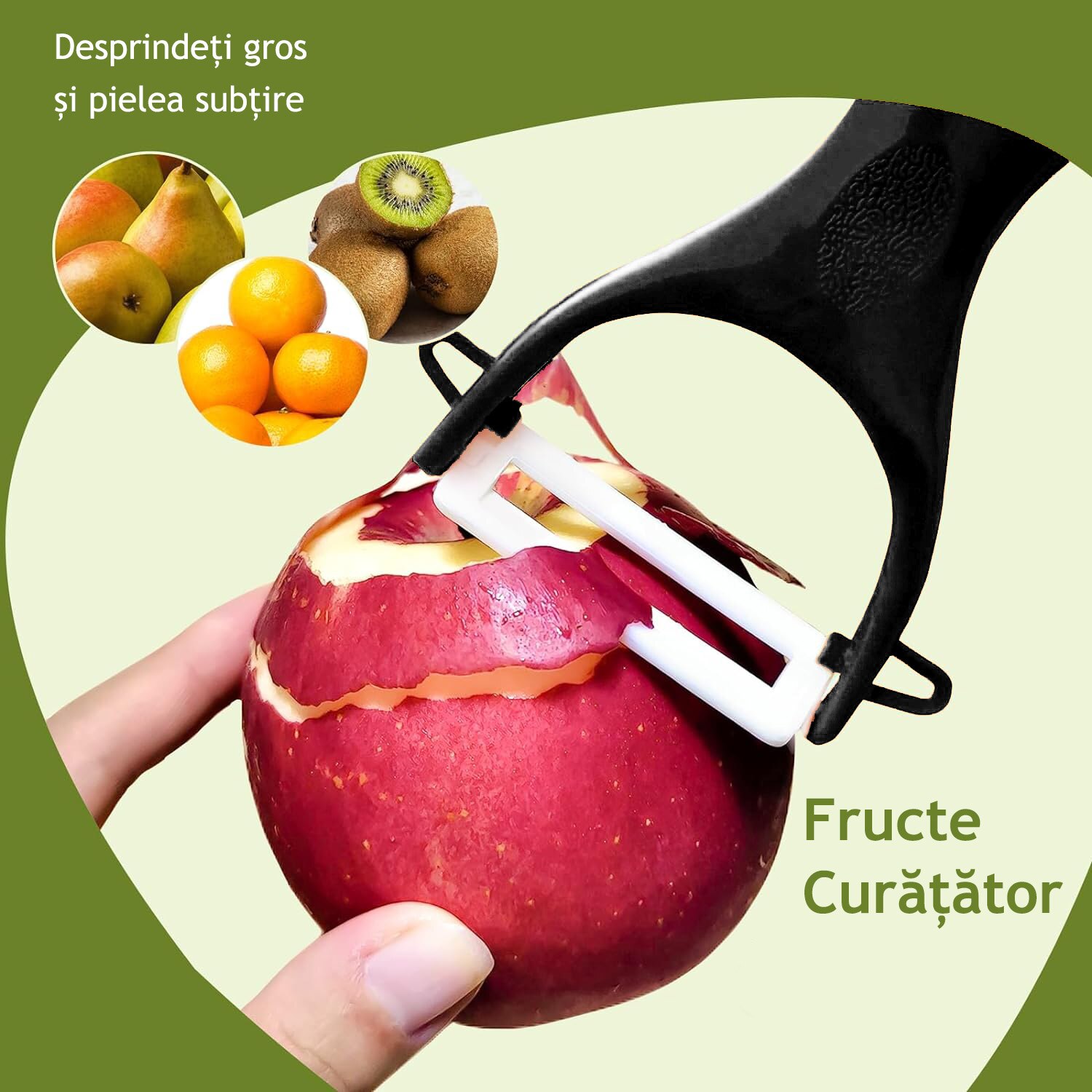 Curatator pentru legume si fructe, Ceramica, Negru - eMAG.ro