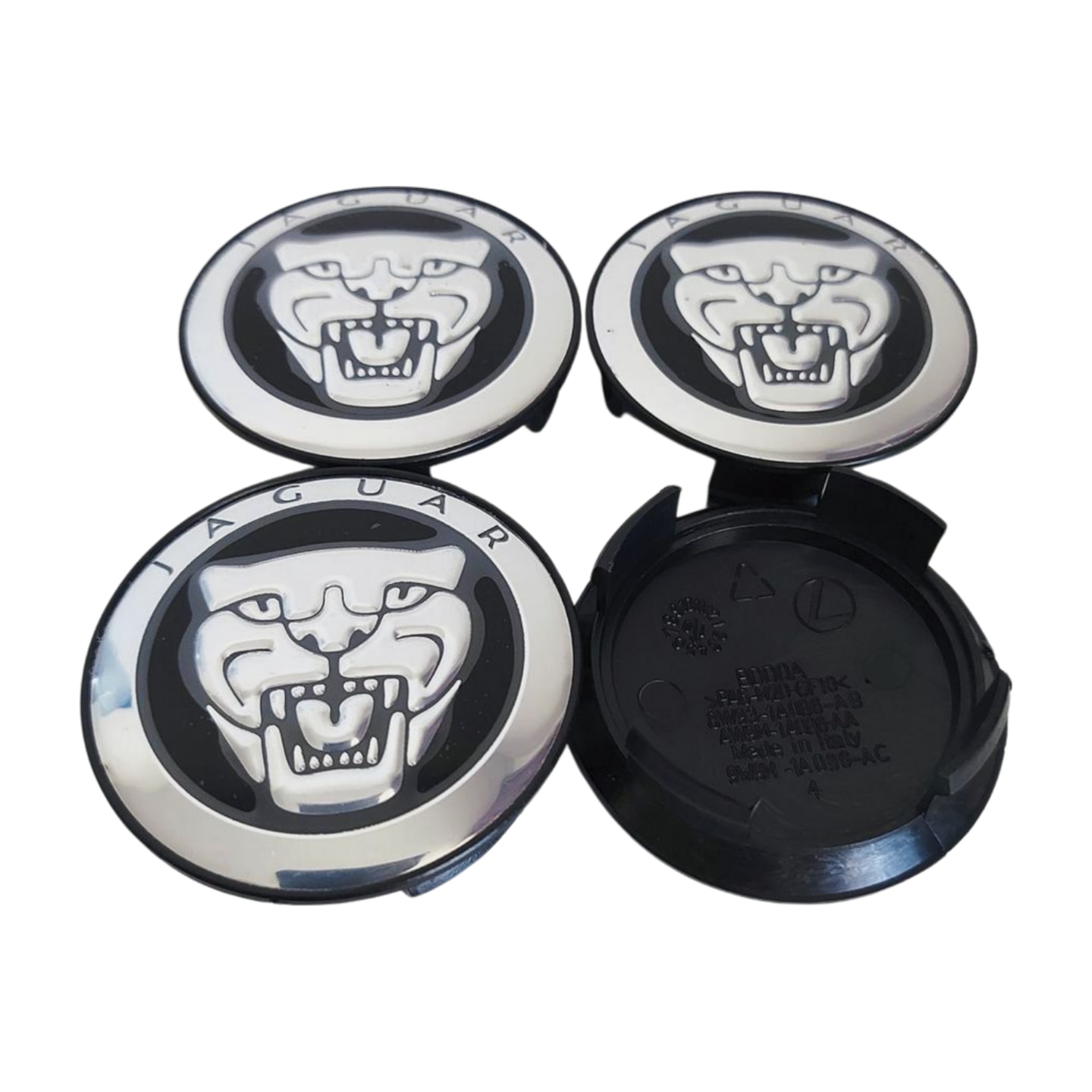 Set 4 capace jante Jaguar negre exterior: 58mm, interior: 50mm ...
