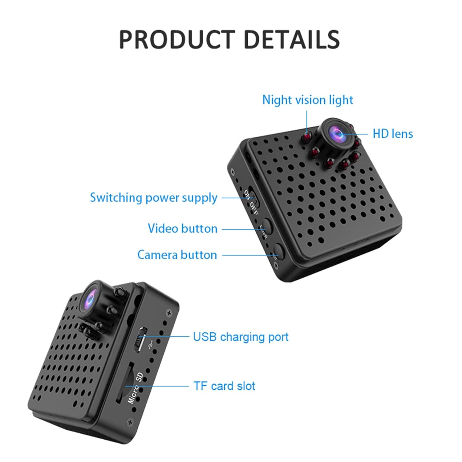 Camera de vedere nocturna fara fir de inalta definitie, SIHOiSi, Negru ...