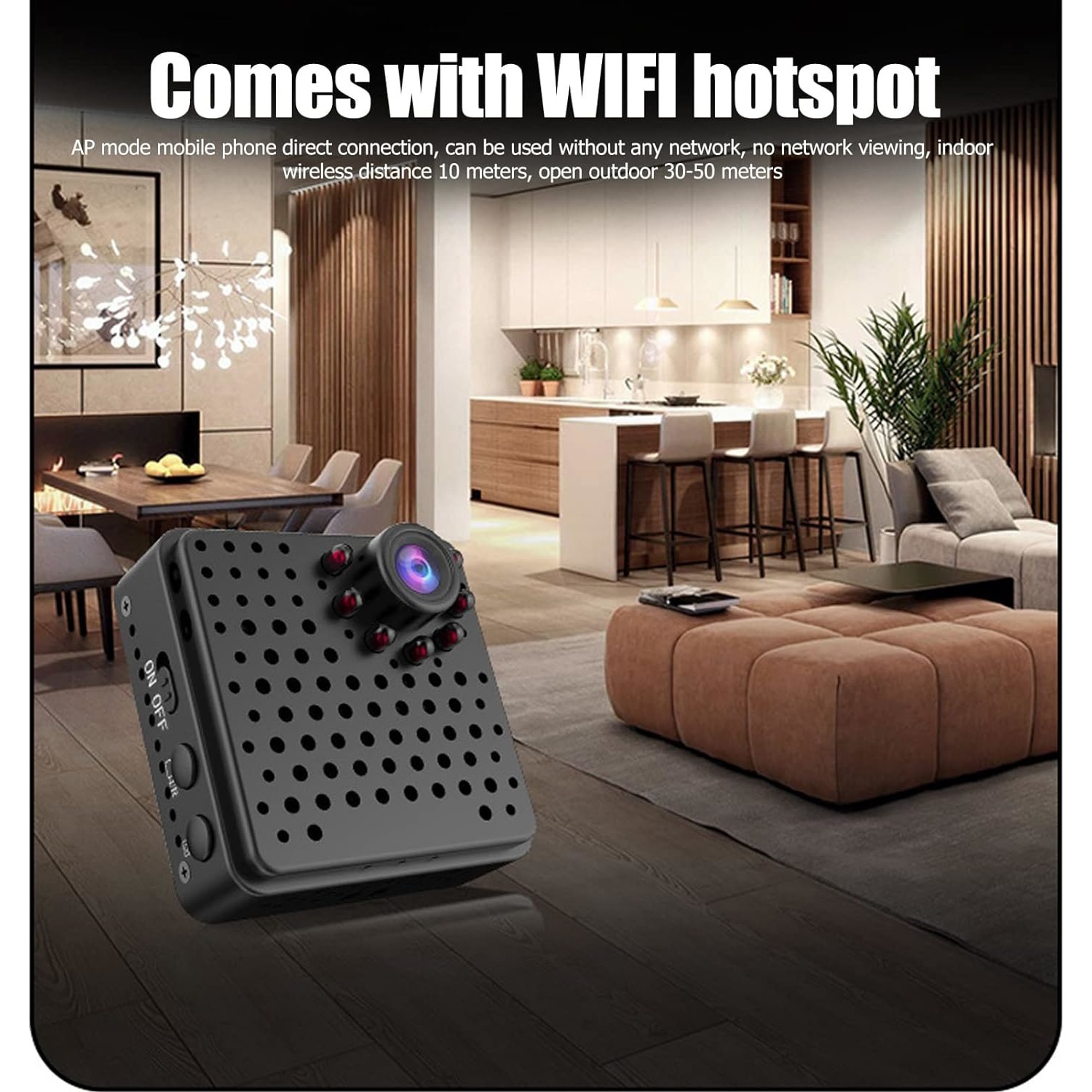 Camera de vedere nocturna fara fir de inalta definitie, SIHOiSi, Negru ...