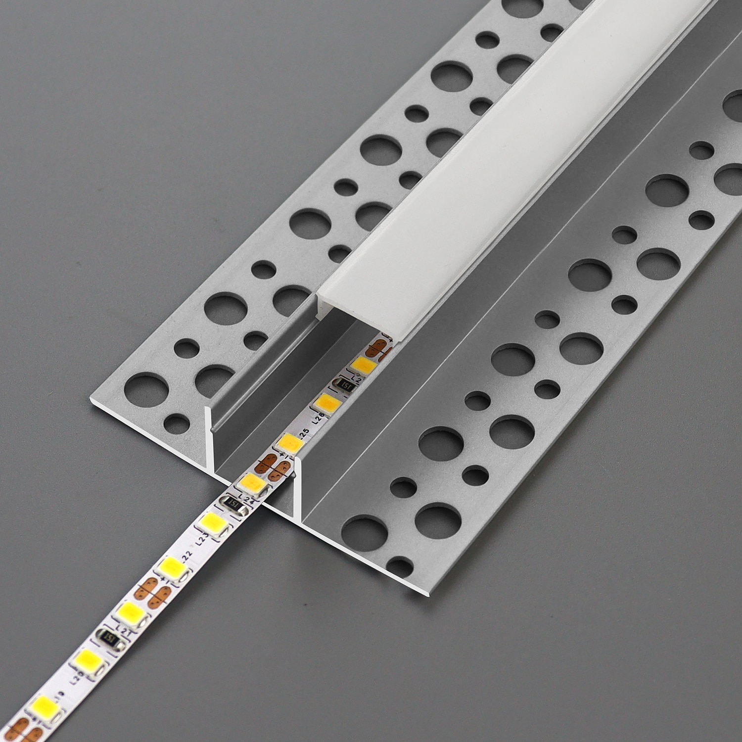 Profil LED aluminiu de rigips incastrat 2 metri, pentru benzi led, cu ...