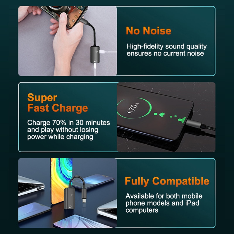 Adaptor mufa pentru casti tip C 2 in 1, JESWO, Aliaj de aluminiu, Negru ...