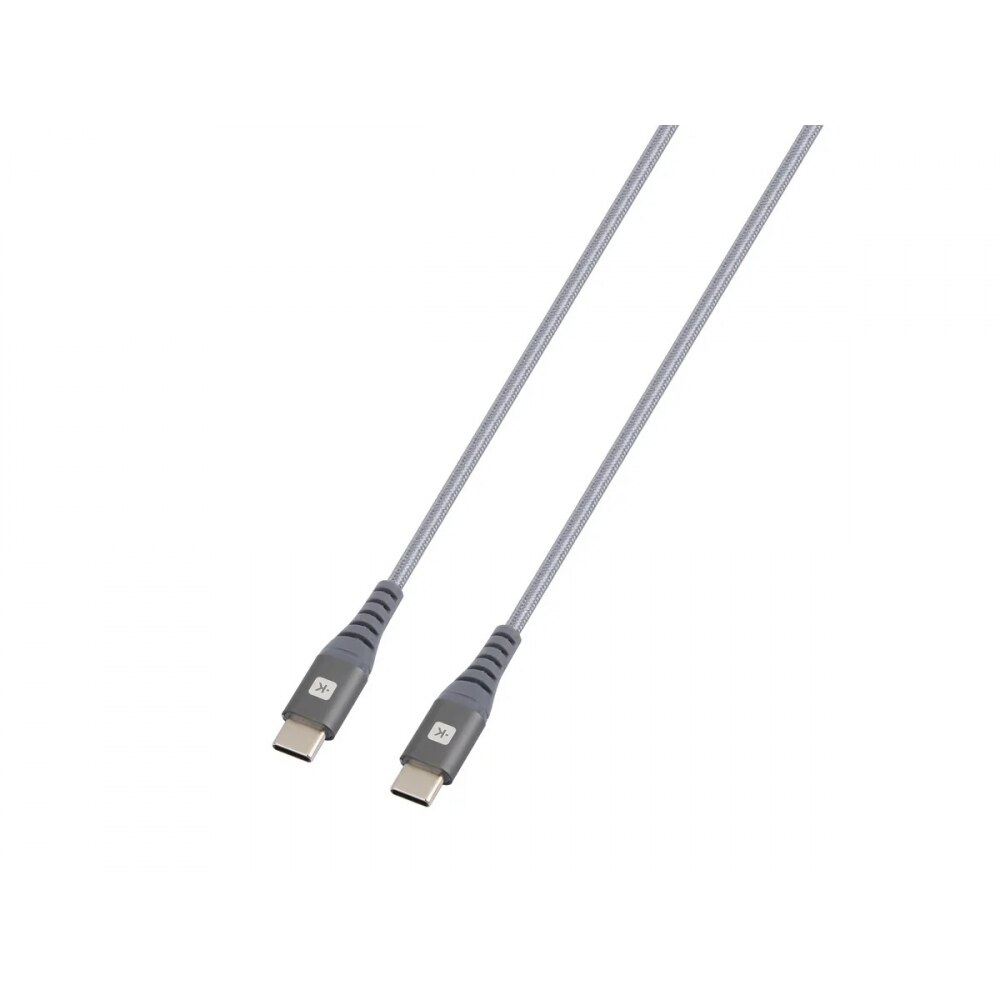 Cablu telefon, Skross, USB-C - USB-C, Impletitura metalica, 1,20 m, Gri ...