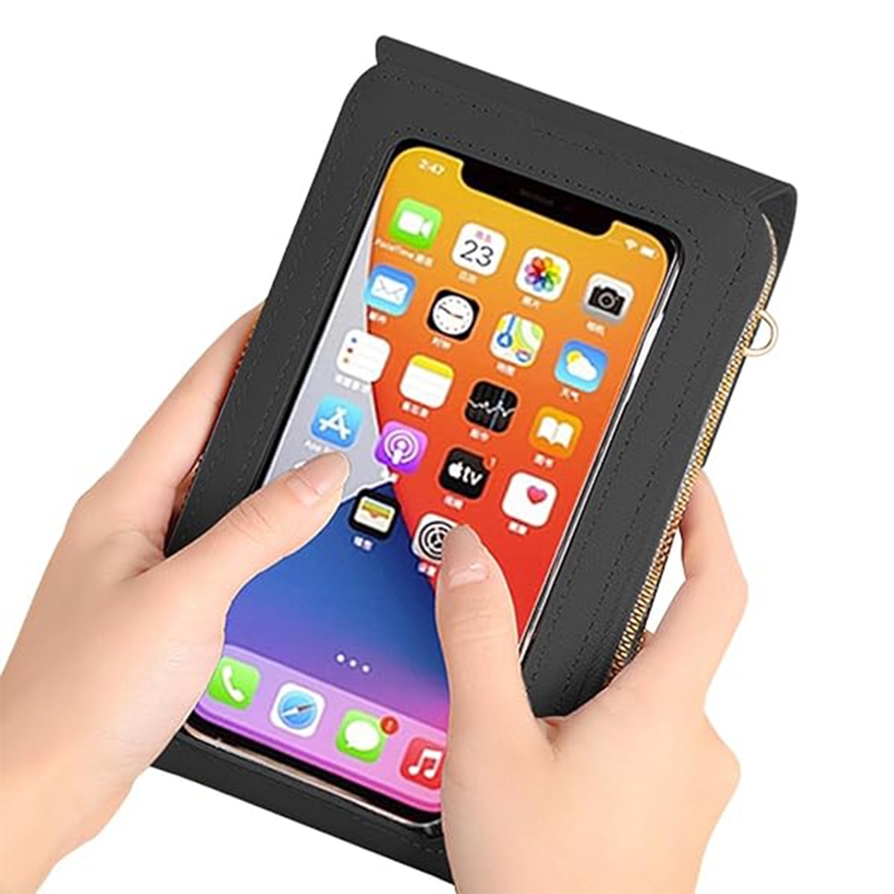 Geanta dama pentru telefonul mobil, AllizBan, 19x13x4cm, Piele ...