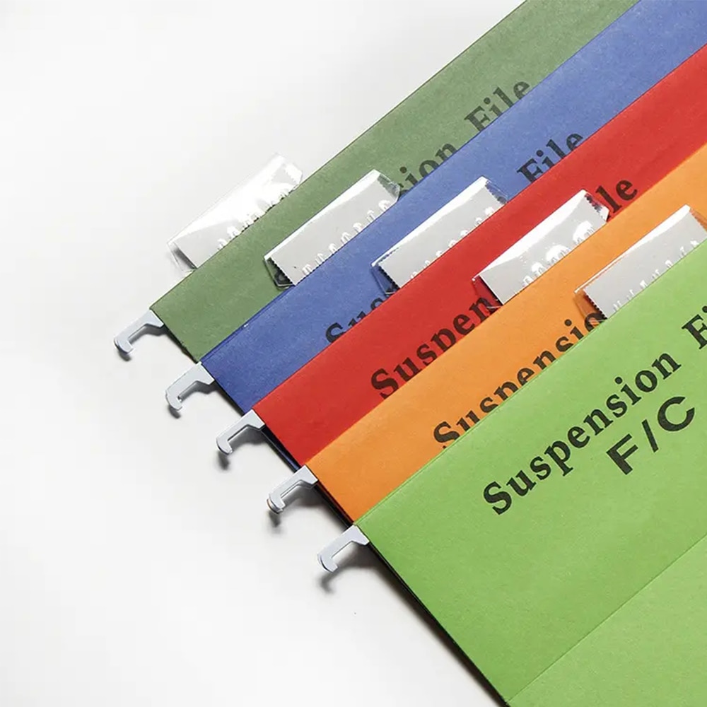 Set 15 Dosar suspendat din carton, AllizBan, A4, cu eticheta, 5 culori ...