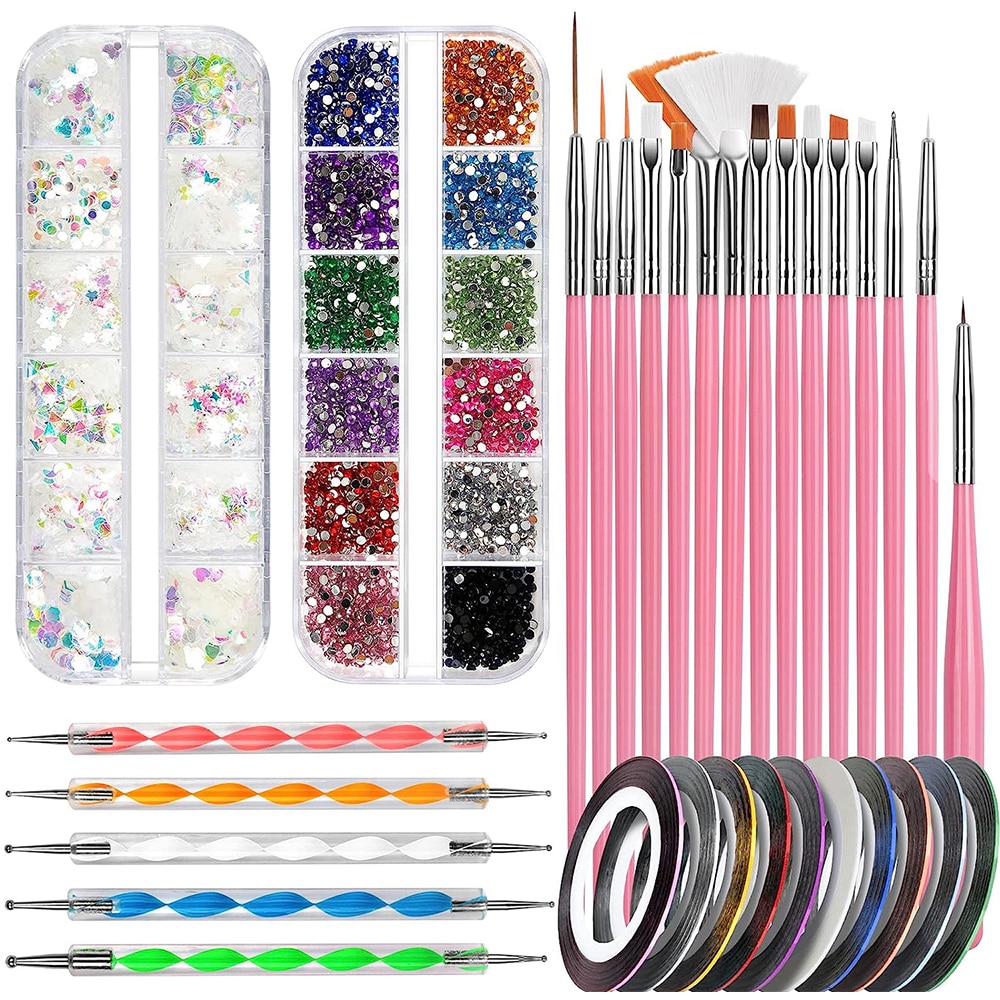 Set 32 de instrumente pentru manichiura, AllizBan, Pentru decorarea ...