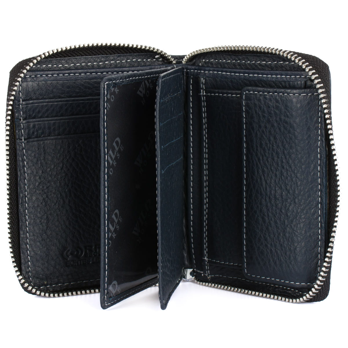 Portofel barbatesc, Wild Horse, Piele naturala, Negru, 13x10x3cm - eMAG.ro