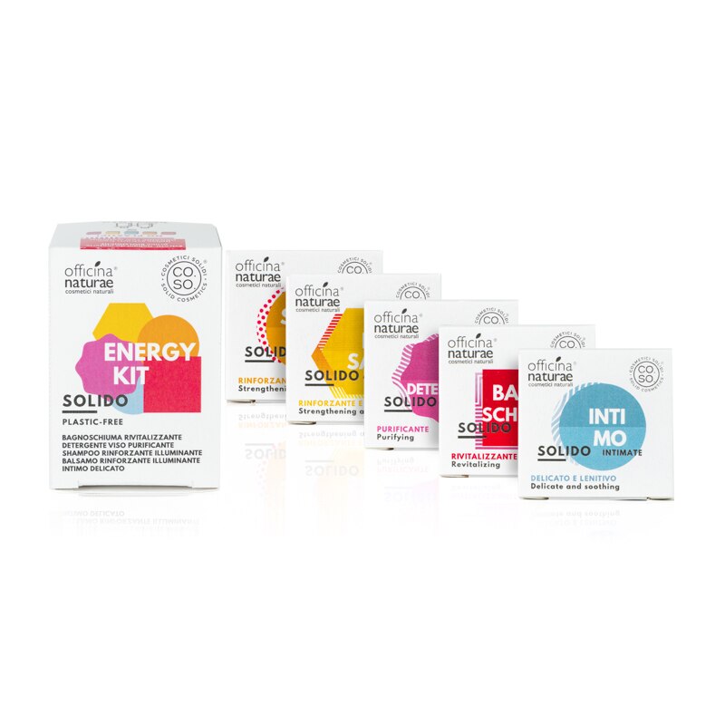 Kit de calatorie cosmetice solide, Energy, 5 X 15 g, Officina Naturae ...