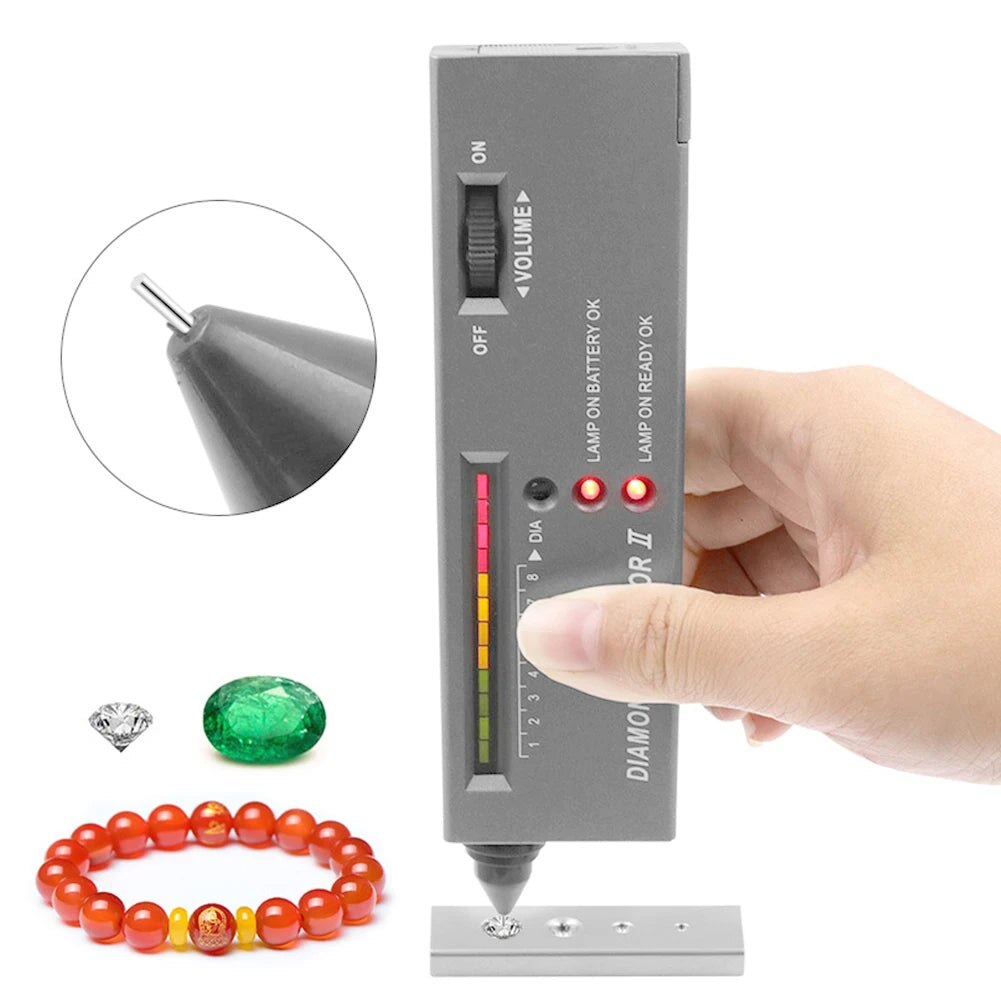 Tester diamant, ABS, display LCD, portabil, indicator LED, 8 puncte ...