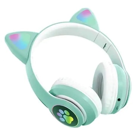 Casti wireless pentru copii, pliabile, reglabile, iluminare LED, urechi ...