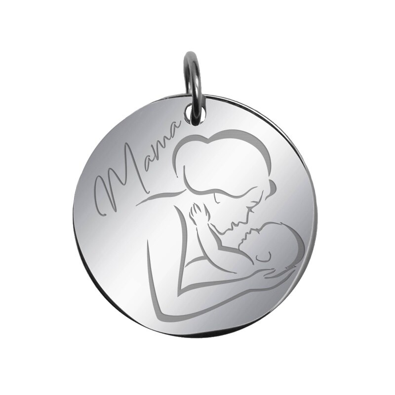 Martisor Pandantiv Inox Banut Argintiu Silueta Mama - eMAG.ro