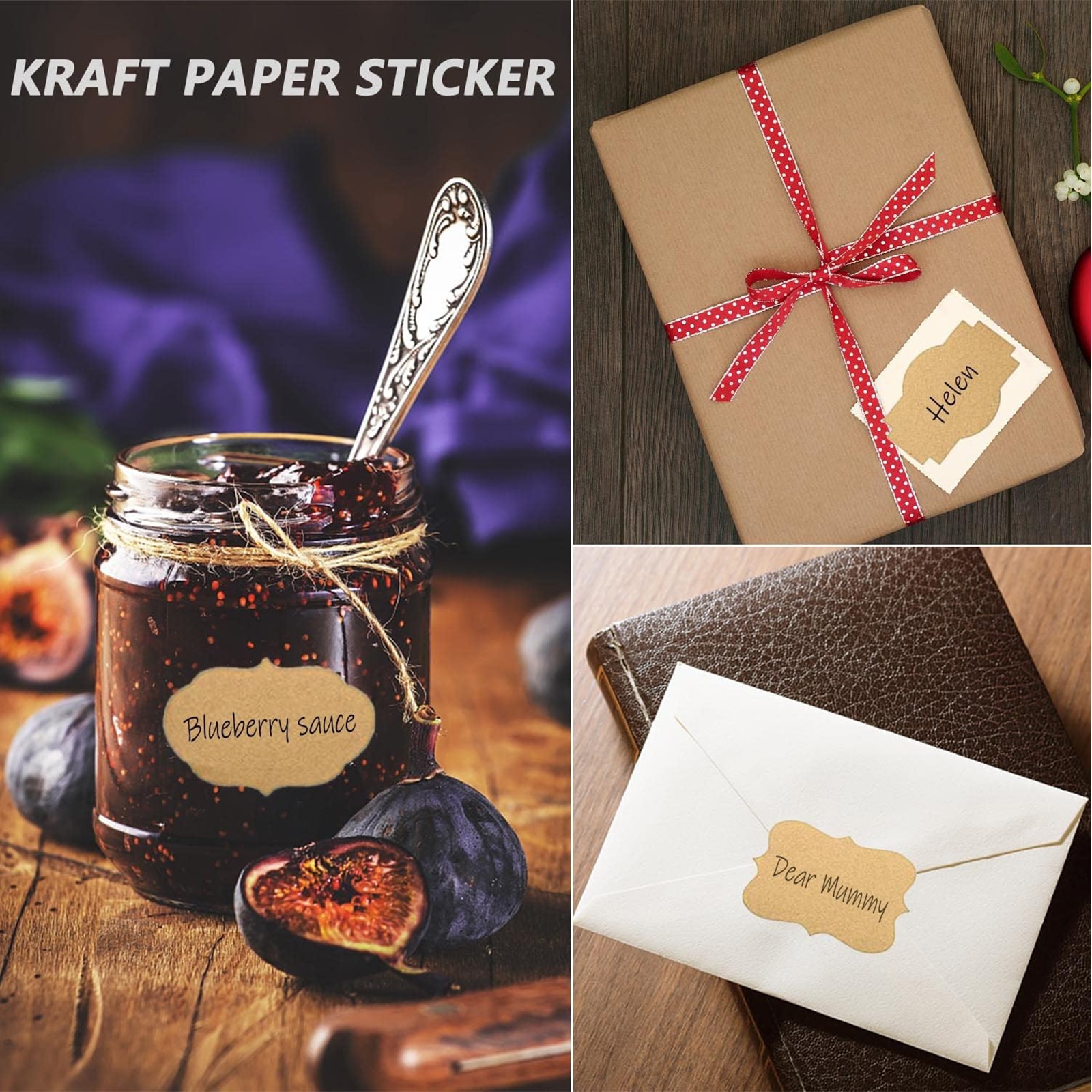 Set 300 etichete autoadezive cu 3 modele, NUODWELL, Pentru borcane ...