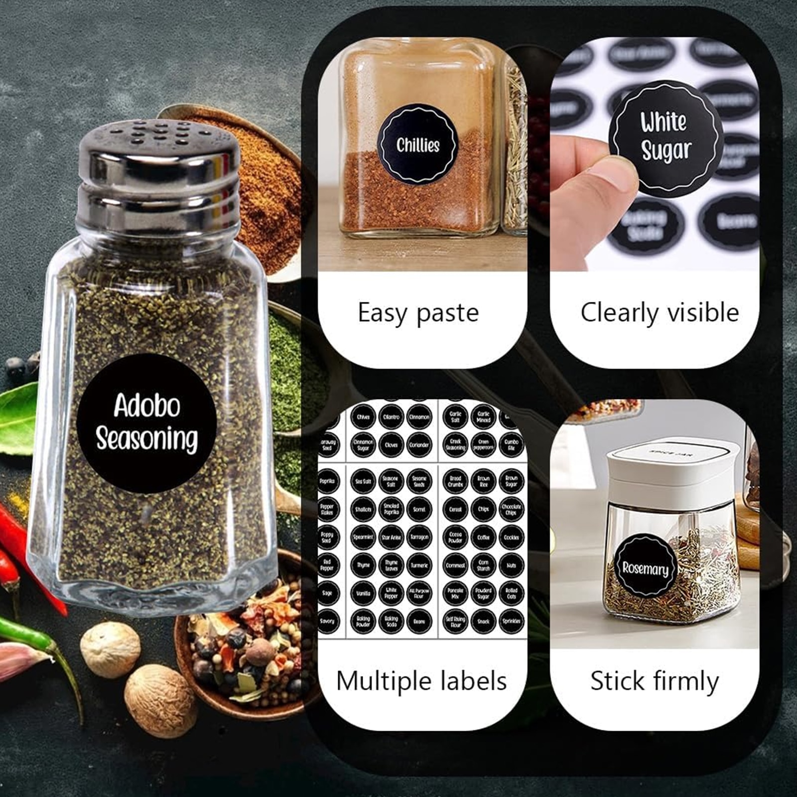 Etichete autoadezive din PVC, NUODWELL, 144 Buc, Rezistent la apa si ...