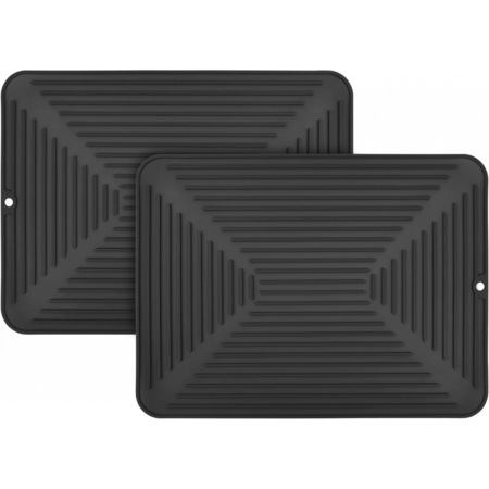 Set de 2 covorase pentru vase Hotder, silicon, negru, 39, 7 x 29, 8 cm ...