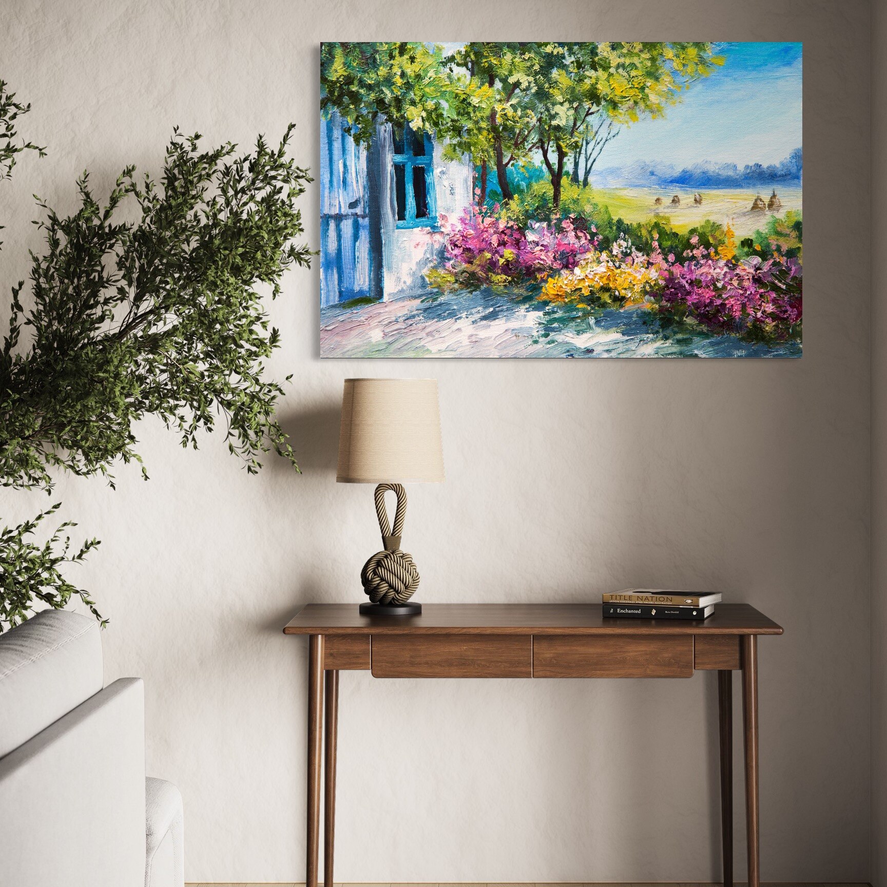 Tablou Canvas Premium, LuxCanva® A1243, Casuta Albastra, 85 X 130 CM ...
