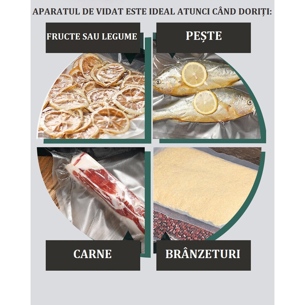 Aparat de Vidat si Sigilat Alimente, Putere 120 W, Culoare Negru ...