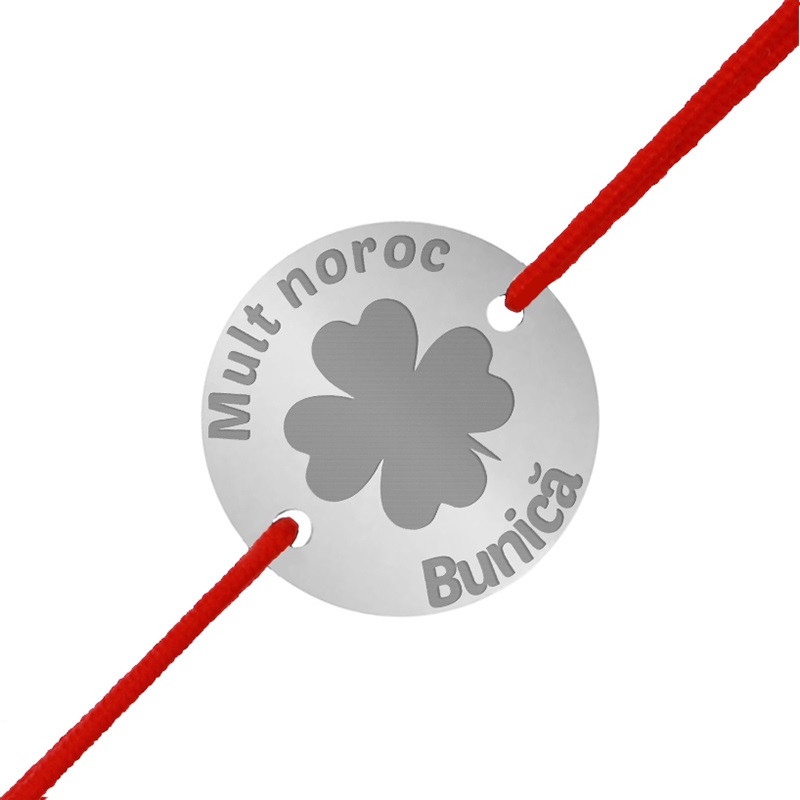 Martisor Bratara Inox Banut Argintiu Mult Noroc Bunica - eMAG.ro