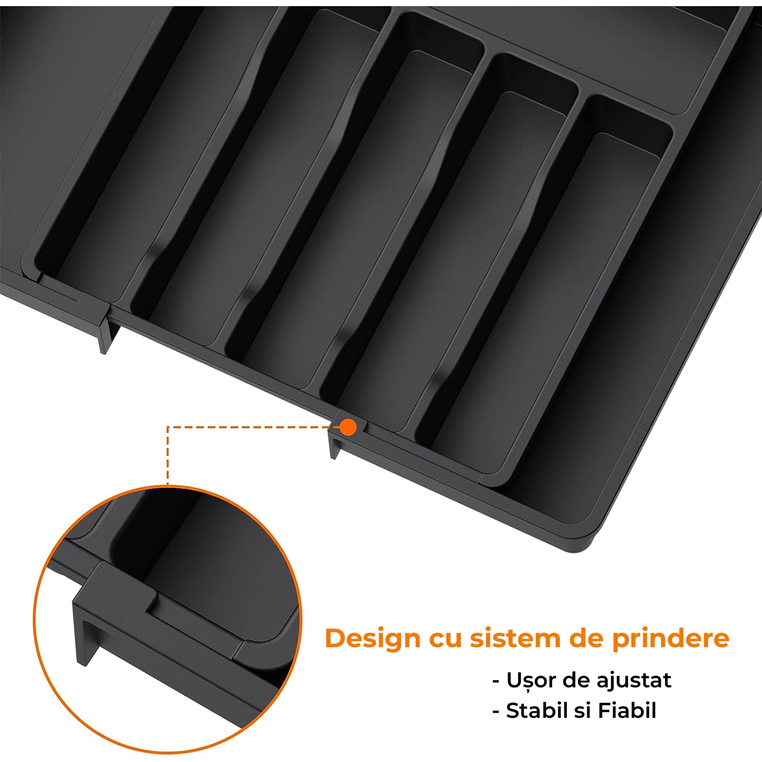 Organizator Extensibil Elindor® pentru Depozitare Tacamuri si Ustensile ...
