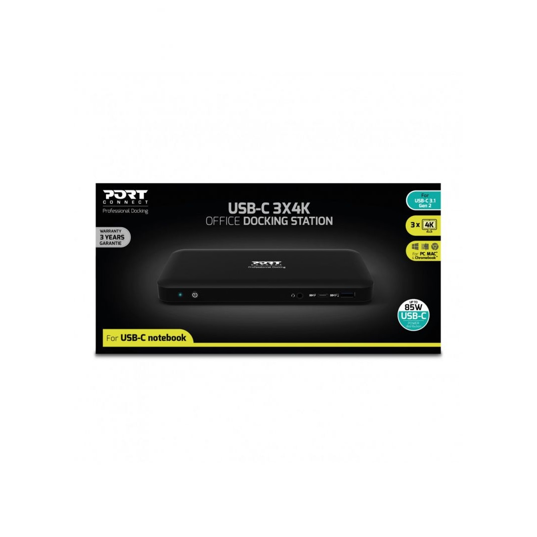Docking station, PORT DESIGNS, USB-C 3x4K, Negru - eMAG.ro