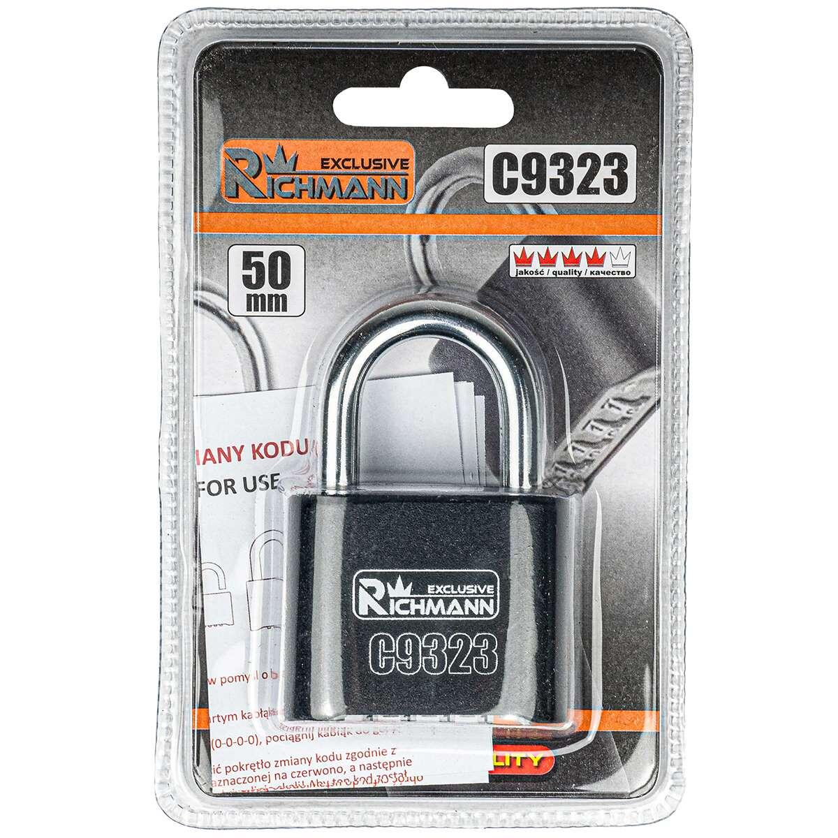 Lacat cu cifru, negru, 50 mm, Richmann Exclusive - eMAG.ro