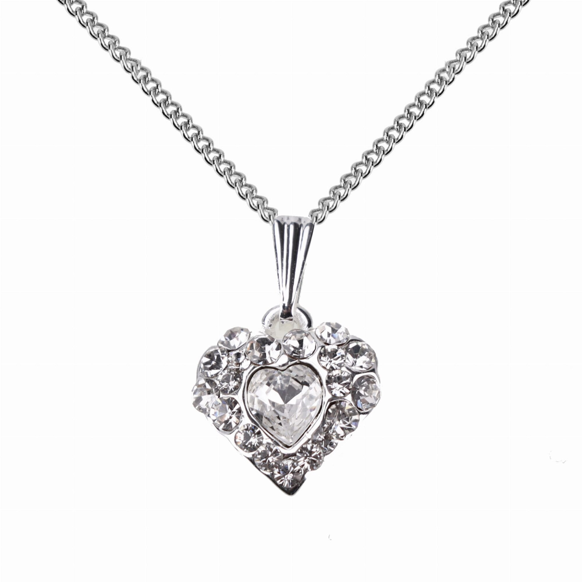 Colier inima de cristal, Colibra, Argint/Swarovski, 48.5 cm, 1.3 cm ...