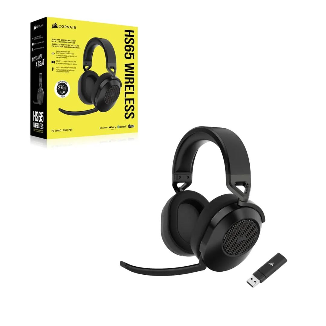 Casti gaming wireless HS65 v2, Corsair, Bluetooth, Cu microfon, Negru ...